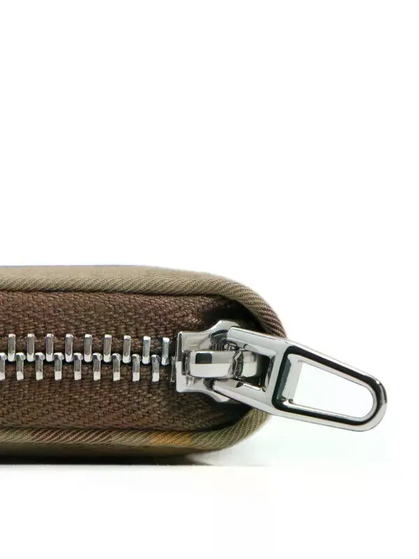 Bimba Y Lola Medium Khaki And Garnet Tartan Jacquard Wallet