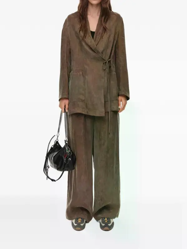 Bimba Y Lola Dark Olive Flowy Jogger Pants
