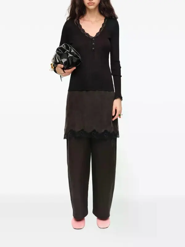 Bimba Y Lola Ribbed V-neck T-shirt