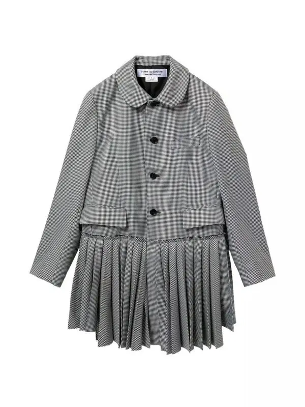 Comme Des Garçons Pleated Check Coat