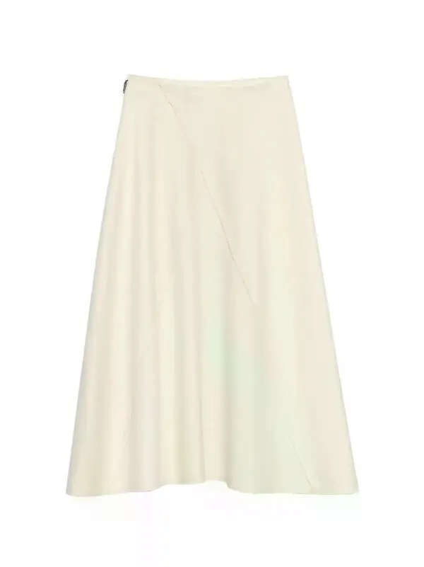 Bimba Y Lola Double-sided Wool Skirt A-line, Ivory - Neutrals