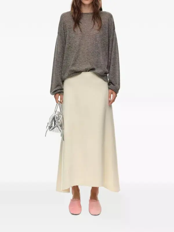 Bimba Y Lola Double-sided Wool Skirt A-line, Ivory