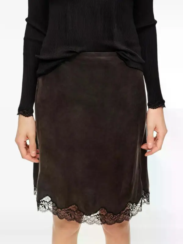 Bimba Y Lola Washed Lace Miniskirt