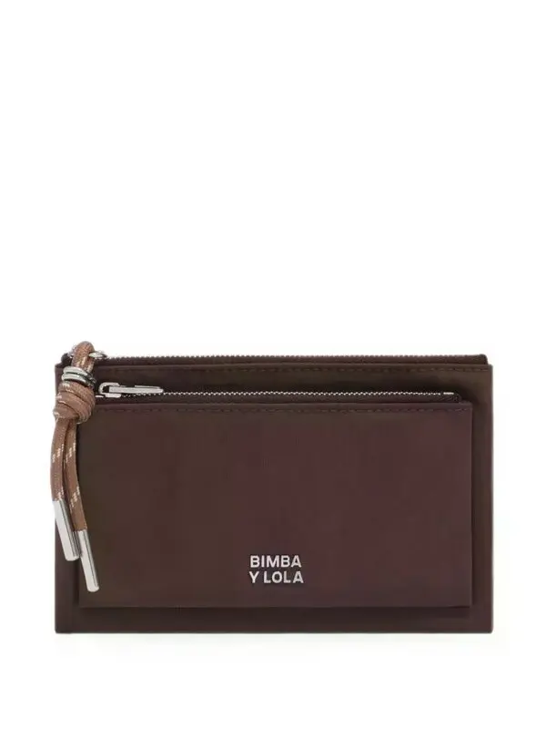 Bimba Y Lola Mocha Nylon Pocket Wallet