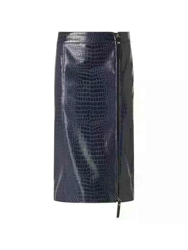 Pinko Croc-effect Zip-fastening Midi Skirt