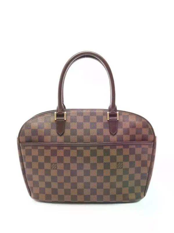 LOUIS VUITTON 2002 Saria Horizontal Damier Ebene Handbag - Brown