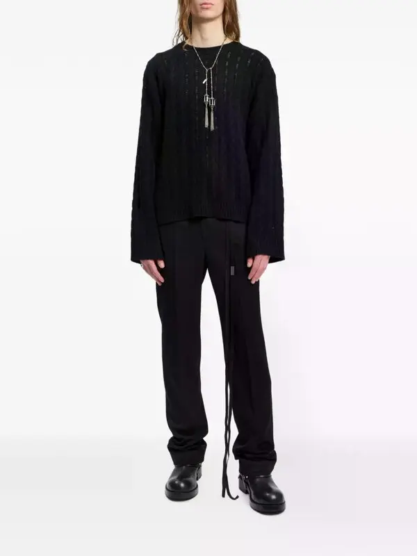 ANN DEMEULEMEESTER Worsted Wool Gabardine Trousers
