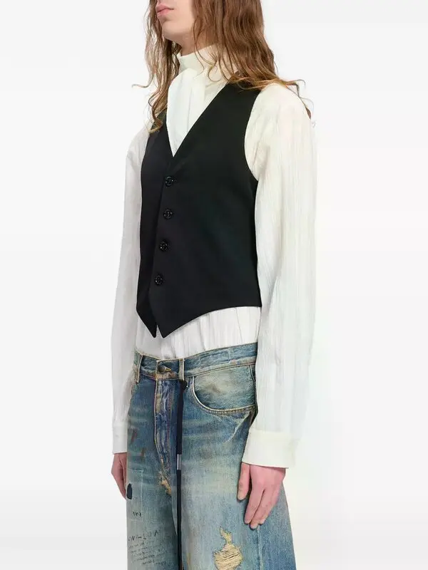 ANN DEMEULEMEESTER Gabardine Wool Waistcoat