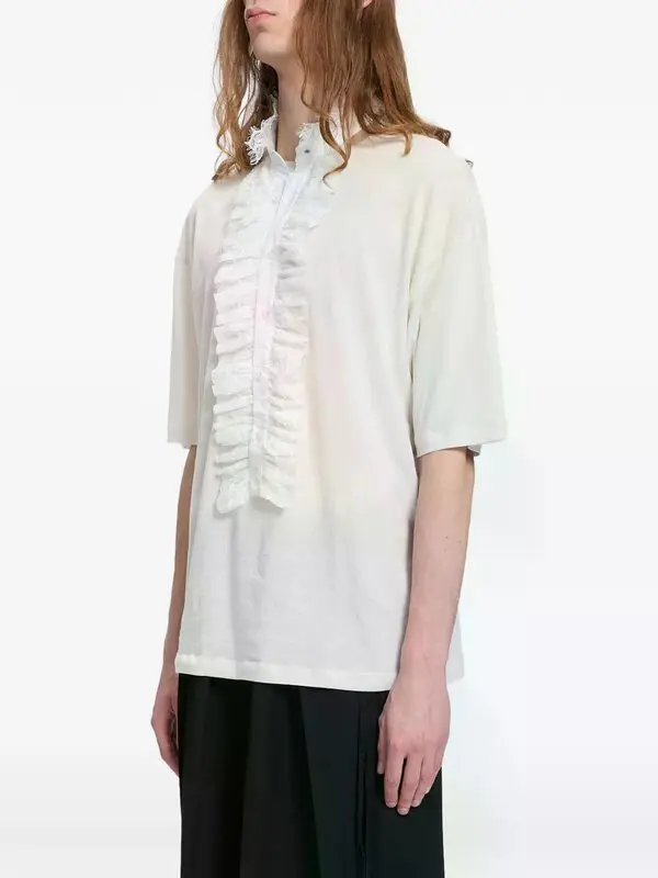 ANN DEMEULEMEESTER Ruffled Lace-trim T-shirt