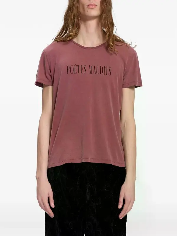 ANN DEMEULEMEESTER Slogan-print Distressed T-shirt