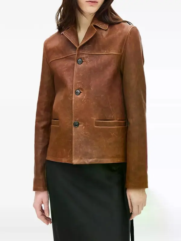 ANN DEMEULEMEESTER Grained Calf Leather Jacket