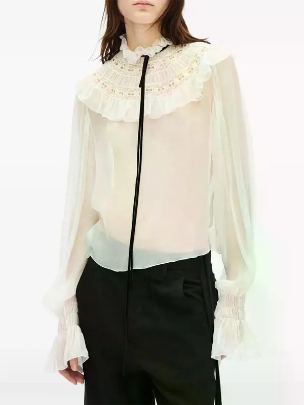 ANN DEMEULEMEESTER Sheer Ruffled Blouse