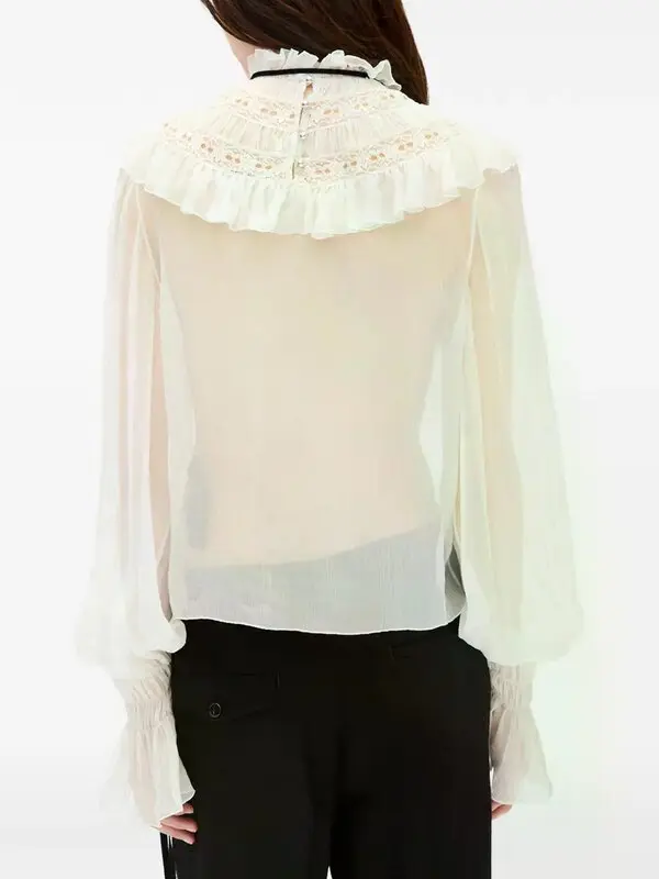 ANN DEMEULEMEESTER Sheer Ruffled Blouse