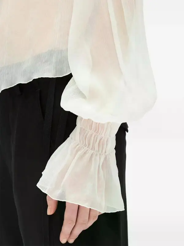 ANN DEMEULEMEESTER Sheer Ruffled Blouse