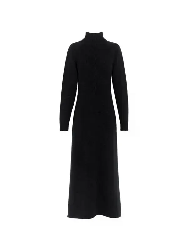 BARRIE Cable-knit Roll-neck Maxi Dress