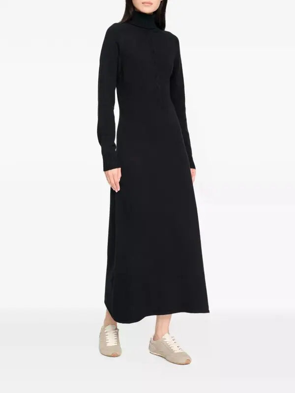 BARRIE Cable-knit Roll-neck Maxi Dress