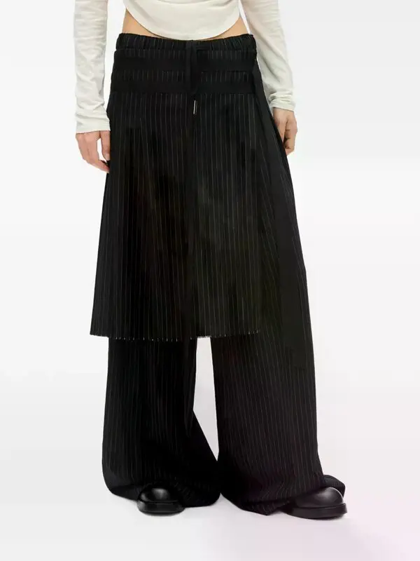 ANN DEMEULEMEESTER Marke Chalk-stripe Layered Trousers