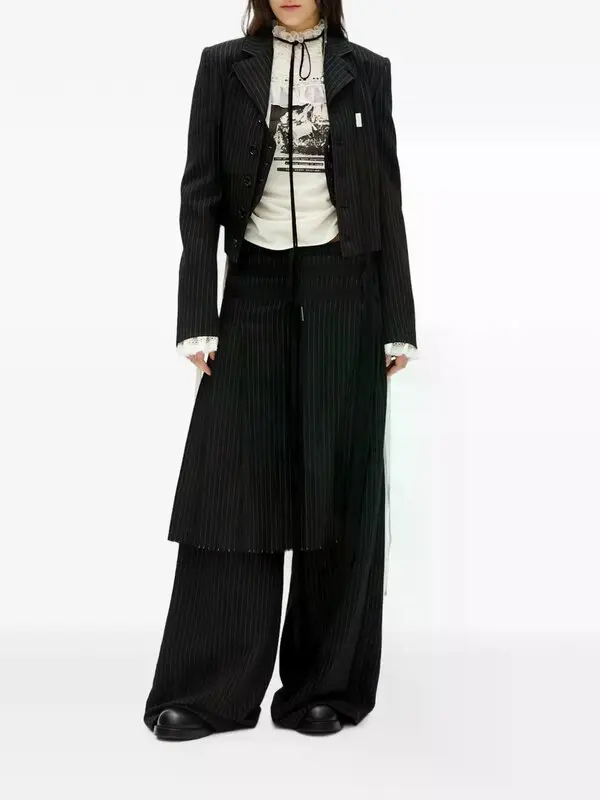 ANN DEMEULEMEESTER Marke Chalk-stripe Layered Trousers