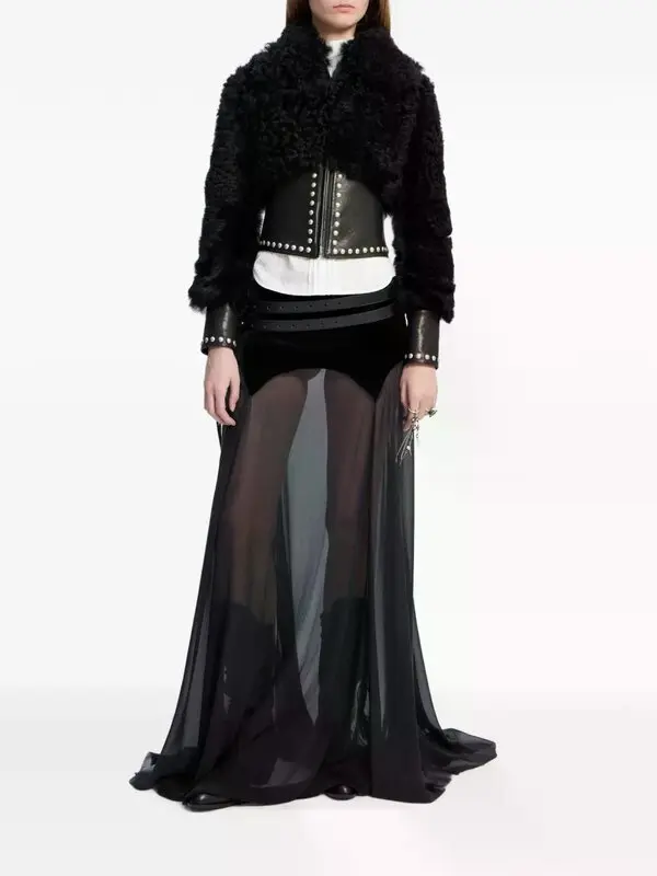 ANN DEMEULEMEESTER Stud-embellished Shearling Jacket