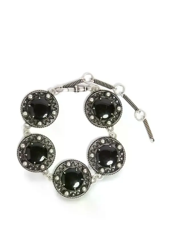ANN DEMEULEMEESTER Cabochon-embellished Engraved Bracelet