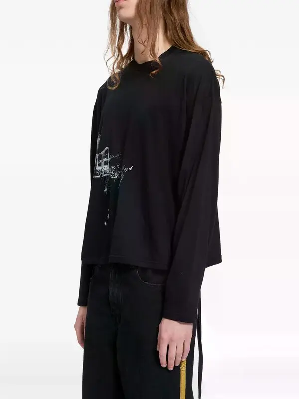 ANN DEMEULEMEESTER Graphic-print Long-sleeve T-shirt
