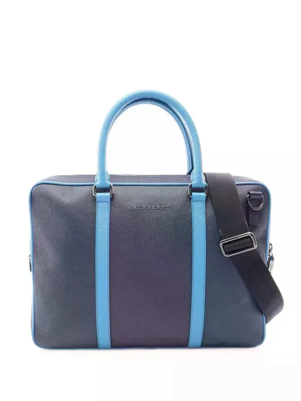 Burberry 2010s Leather Briefcase - Blue