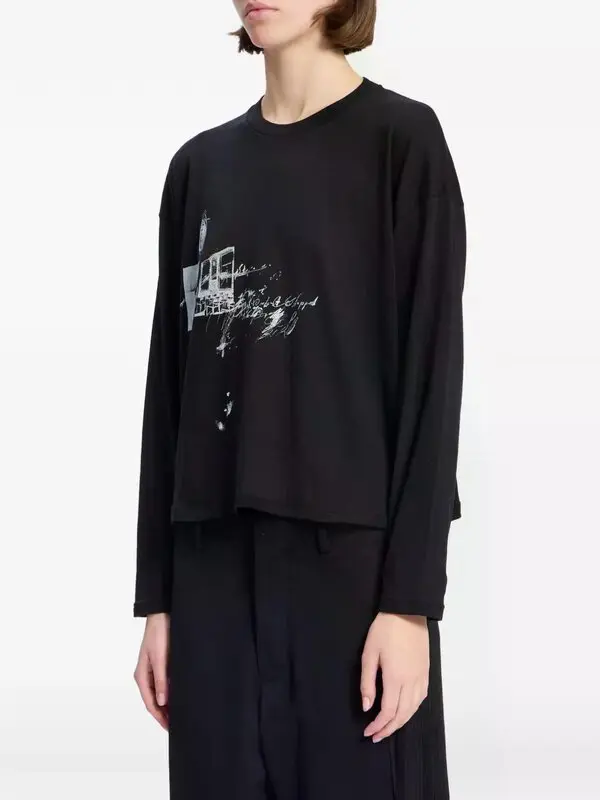 ANN DEMEULEMEESTER Graphic-print Long-sleeve T-shirt
