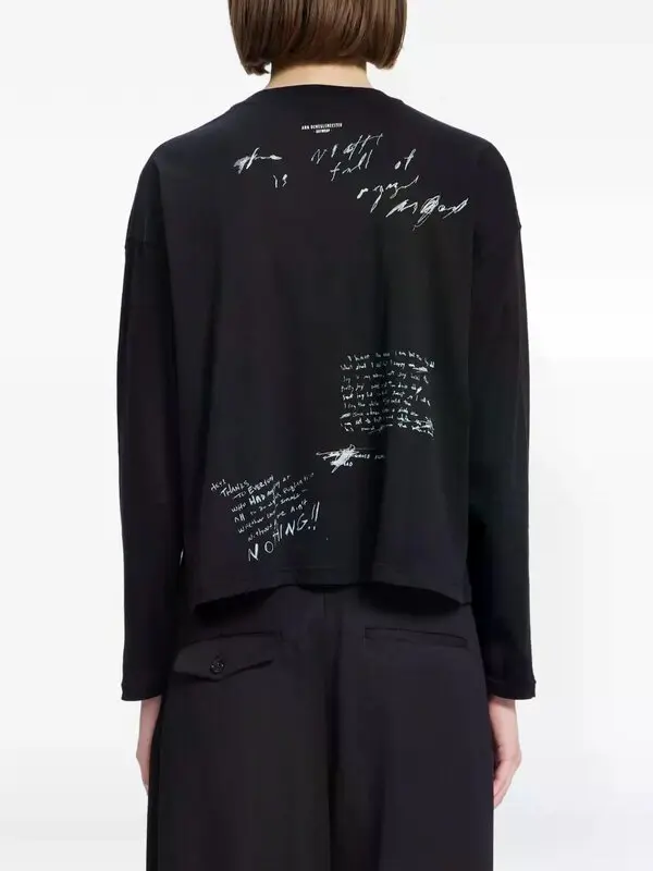 ANN DEMEULEMEESTER Graphic-print Long-sleeve T-shirt