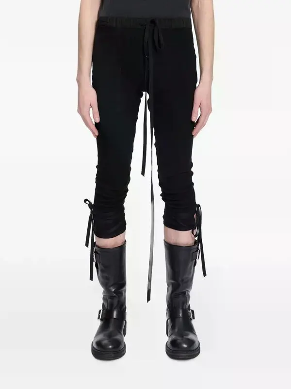 ANN DEMEULEMEESTER Pointelle-knit Trousers - Black