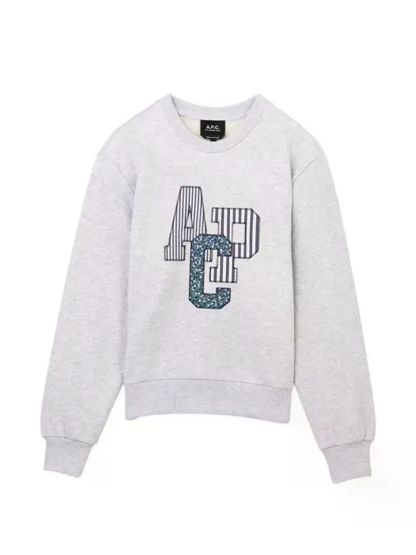 A.p.c. Logo-embroidered Sweatshirt - Grey