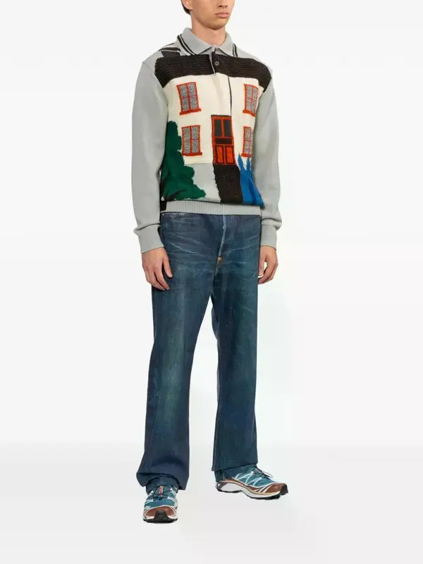 Junya Watanabe House Print Collared Knitwear