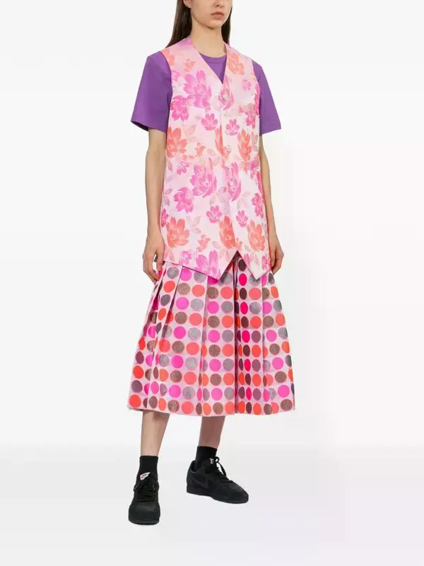 Comme Des Garçons Floral V-neck Vest Coat