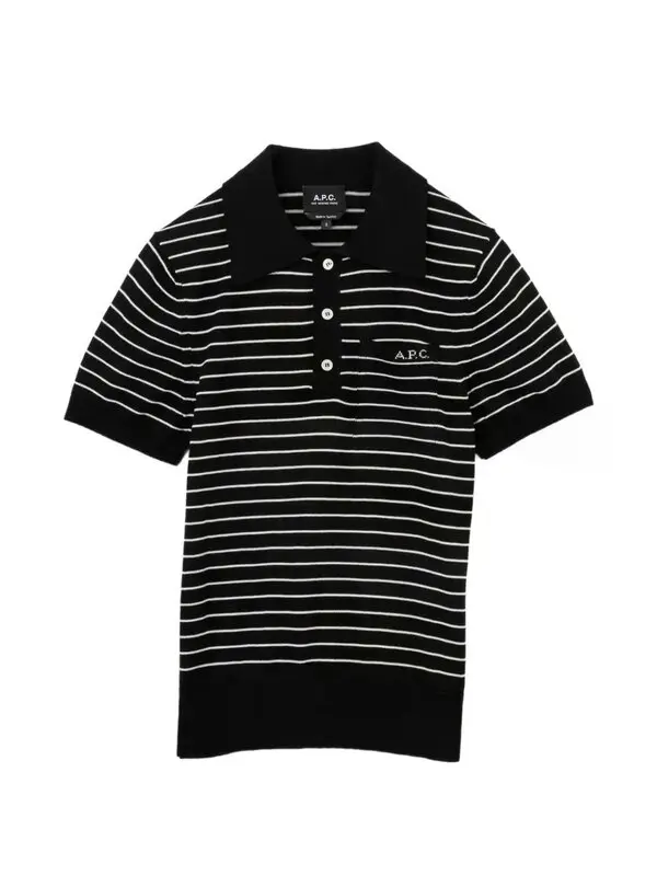 A.p.c. Striped-knit Polo Shirt