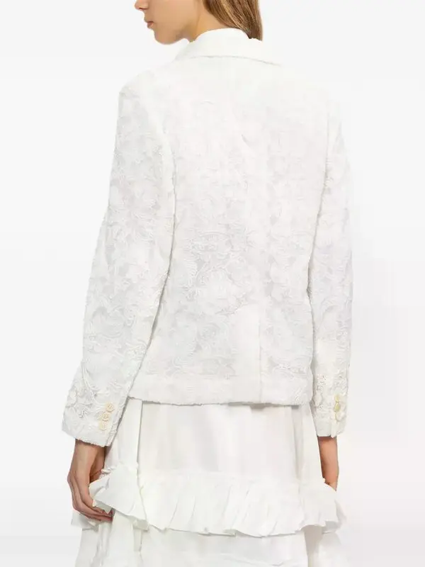 Comme Des Garçons Floral-embroidered Blazer