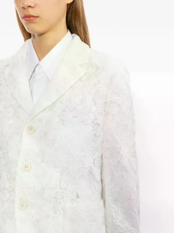 Comme Des Garçons Floral-embroidered Blazer