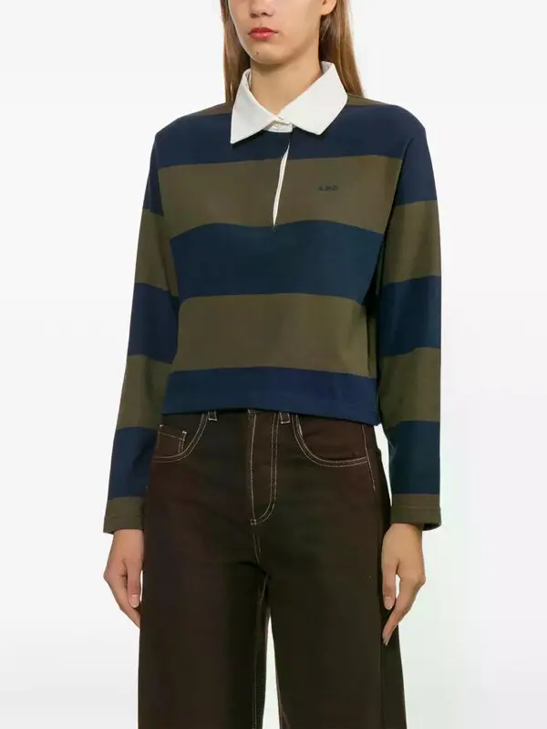 A.p.c. Striped Long-sleeve Polo Shirt