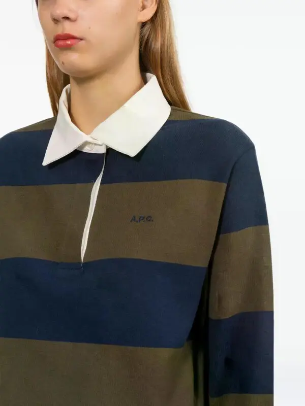 A.p.c. Striped Long-sleeve Polo Shirt