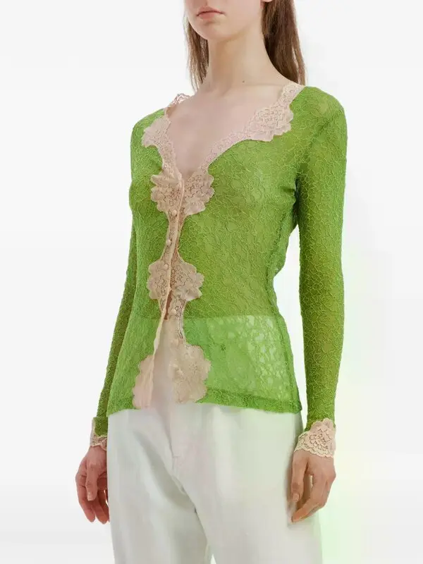 Valentino Garavani Lace-trim Button-up Cardigan