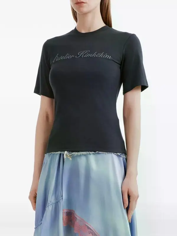 KIMHEKIM Logo-print Faux-pearl T-shirt