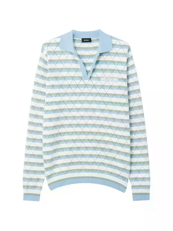 We11Done Argyle Striped Sweater