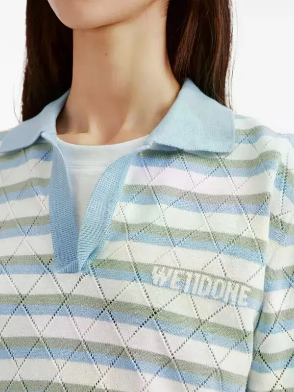 We11Done Argyle Striped Sweater