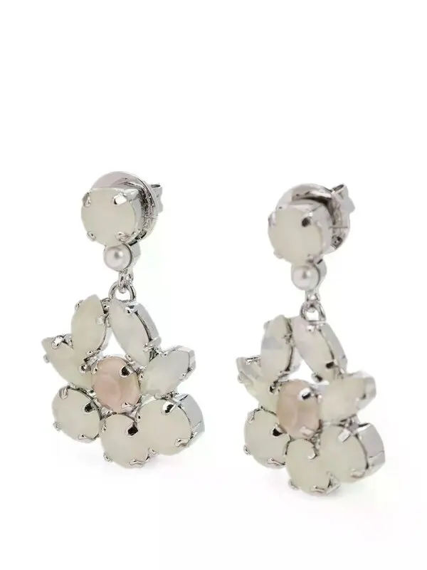 Simone Rocha Heartbloom Crystal-embellished Earrings - Silver