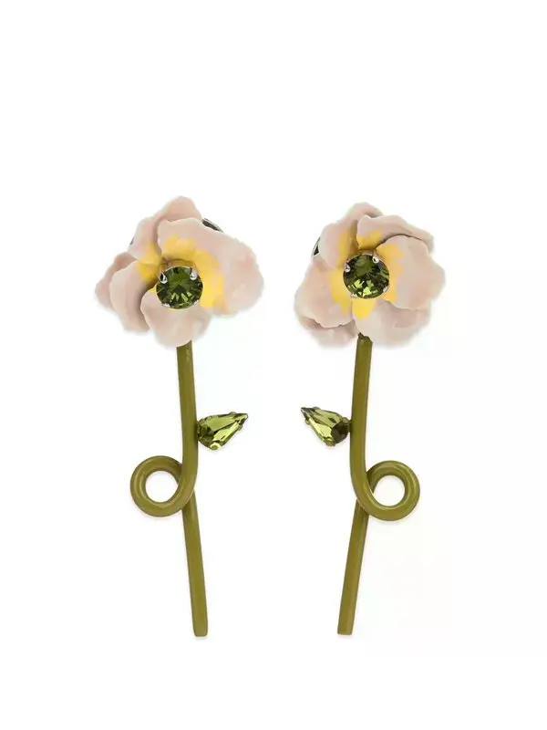Simone Rocha Floral Crystal-embellished Earrings - Silver