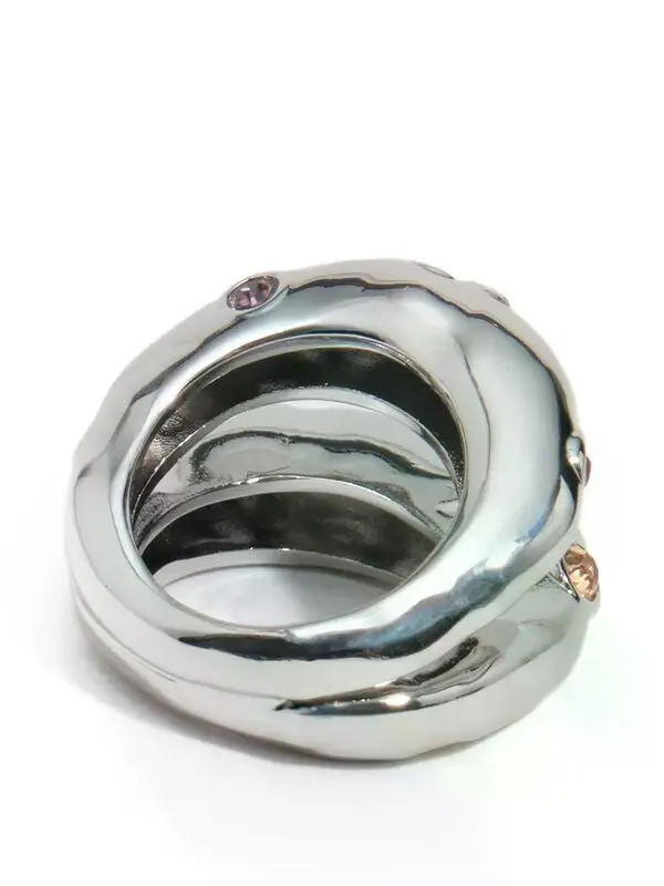 Bimba Y Lola Ring With Pink Crystal Texture