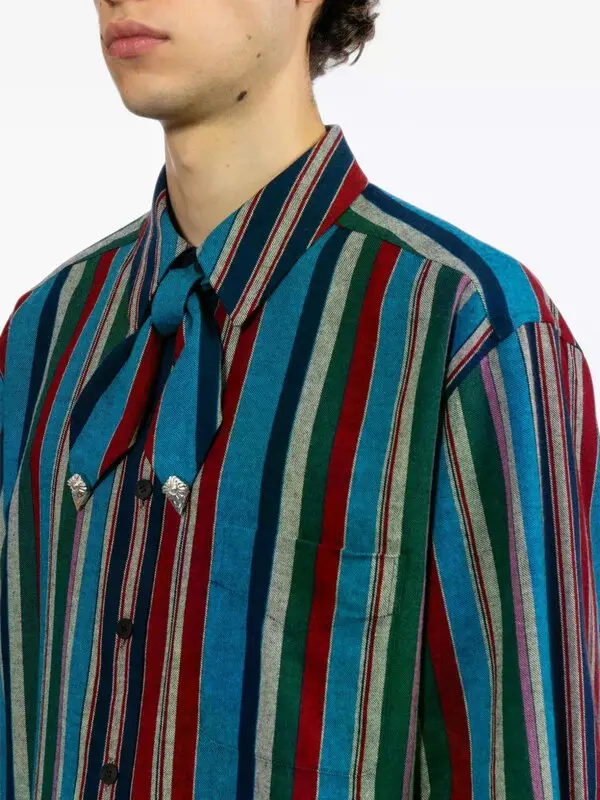 Toga Vertical-stripe Pussy-bow Shirt
