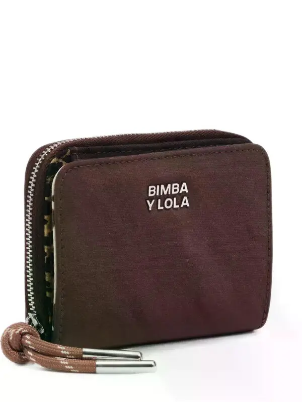 Bimba Y Lola Mocha Nylon Lapel Wallet