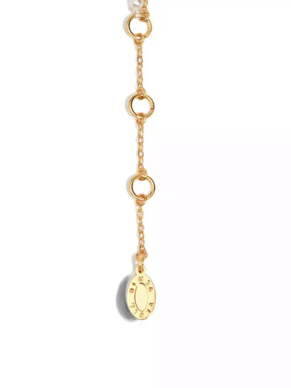 Bimba Y Lola Pearl Necklace And Multicolored Logo Chain