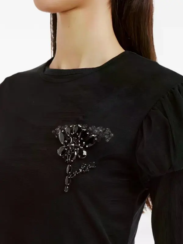 Simone Rocha Embellished Peplum Top