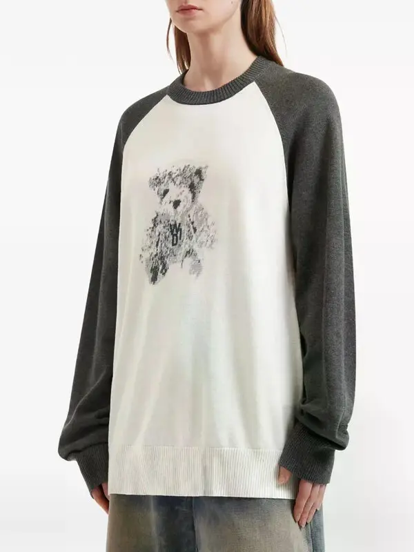 We11Done Graphic Raglan-sleeve Sweater