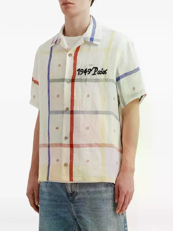 KHOKI Check-print Embroidered Shirt